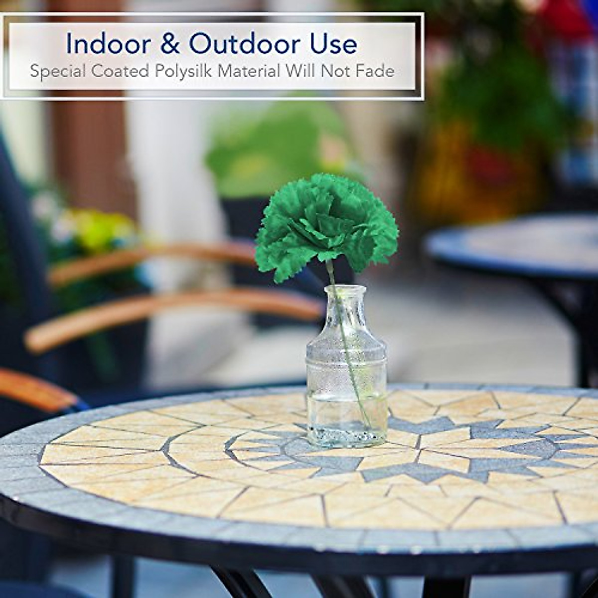 Royal Imports Artificial Carnations, Silk Faux Flowers, for Funeral Arrangements, Wedding Bouquets, Cemetery Wreaths, DIY Crafts - 100 Single 5" Stems - Green