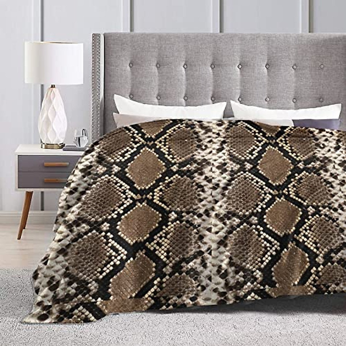 Snake Skin Blanket Air Conditioning Blanket Blanket Soft, Cool Throw Blanket Flannel Animal Blanket(80"x60")