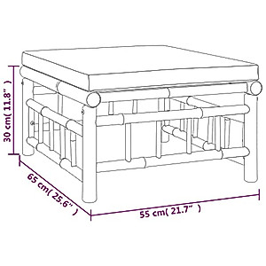 Higsose 3 Pcs Patio Lounge Set Bamboo Lounge Chairs for Outside Bamboo Chair Bamboo Patio Furniture Outdoor Lounge Chairs Chaise Lounge Patio Lounge Chair Outdoor Lounger with Cream White Cushions