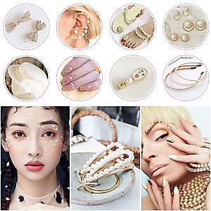 Mckanti 10000pcs Flat Back Pearls Half Round Pearl Beads Flatback Loose Beads for Crafts DIY Phone Nail Making (2mm/3mm/4mm/5mm/6mm/8mm/10mm)