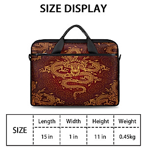 Animal Dragon Laptop Computer Bag Waterproof Shoulder Messenger Bag 13-15 inch Durable Laptop Tote Bag with Shoulder Strap Handle Lightweight Crossbody Briefcase