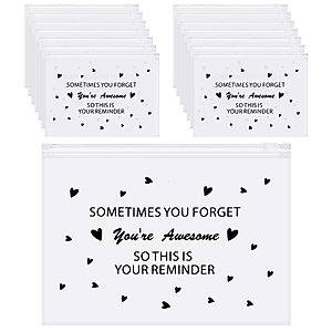 Sotiff 60 Pcs Bulk Inspirational Gifts for Women, Inspirational Makeup Bags EVA Cosmetic Toiletry Bags Thank You Encouragement Church Gifts for Friends Mom Coworker (Awesome,8 x 6 Inch)