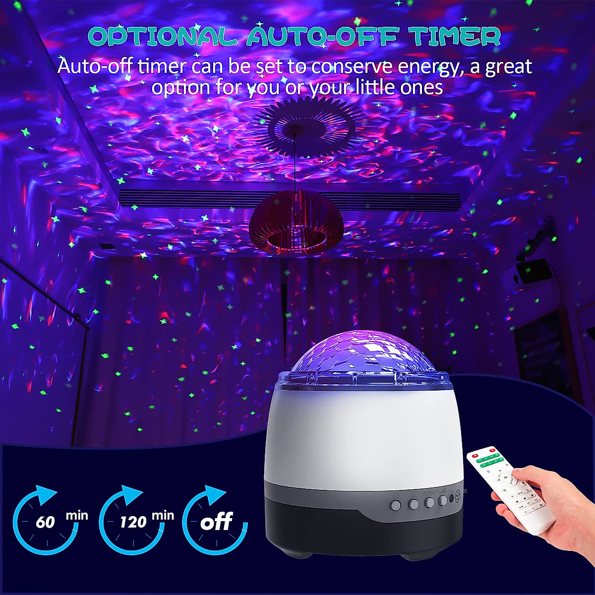 Galaxy Projector,Star Projector for Bedroom,Remote Control & White Noise Bluetooth Speaker,8 Soother Sounds,Timer,LED Night Lights for Kids Room, Adults Home Theater, Party, Living Room Decor
