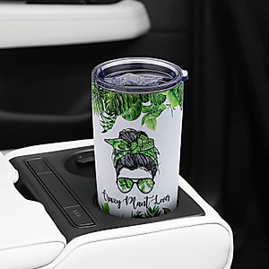 Delsakhula Plant Lady Gifts for Plant Lovers Women Travel Tumbler and Plants Lover Coffee Cup Gardening Gifts for Insulated Stainless Steel Travel Tumbler With Lid 20 OZ