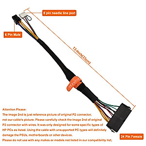 YEZriler 24 Pin to 6 Pin ATX Power Adapter Sleeved Cable for HP Z200 Z230 4300 6080 8080 ProDesk 600 G1 G2 EliteDesk 800 G1 G2 13-inch(33cm)