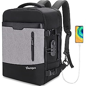 YOUNGOA Travel Backpack for Traveling on Airplane, Airline Approved 18x14x8 Travel Backpack for Men & Women, Carry On Luggage Suitcase Backpack