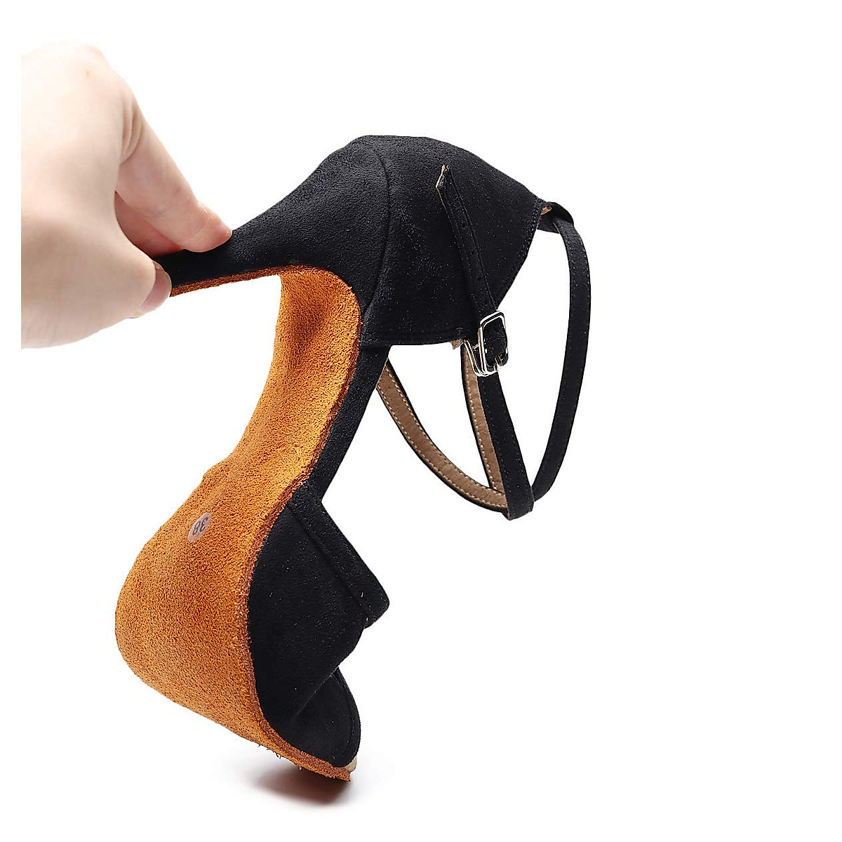 Goettin Women's Professional Latin Dance Shoes Satin Salsa Ballroom Wedding Dancing 3.3 inch Heel Height (US6.5) Black