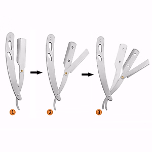 Wismee Professional Shaving Razors for Men Classic Straight Edge Barber Knife Razor with 110 Blades Salon Quality Stainless Steel Shavette Men's Manual Shaver Matte Silver Razor