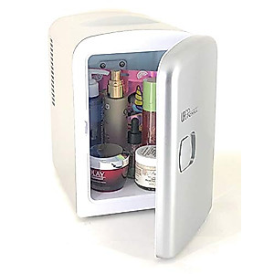 Uber Appliance Mini Fridge for Beauty, Skin Care, Makeup, Cosmetics Storage-6 can Capacity Portable Refrigerator Cooler and Warmer-Thermoelectric Technology-for Bedroom, Office, Dorm or car