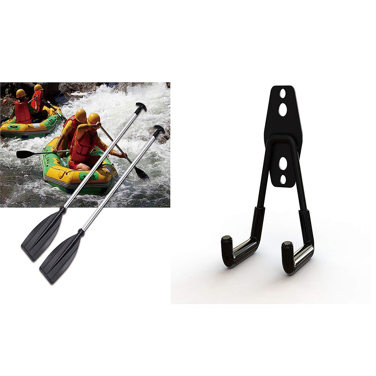 Todefrgu Kayak Oars Holds Rack, Paddle Mount Hanger, Kayak Paddle Wall Hanger, Paddle Rack Perfect for Display & Storage Wall Mounts, for Oar Hangers for Garage, Dock or Shed, NO Paddle - 2-Pcs