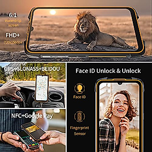 CUBOT Rugged Smartphone Android 11, Kingkong 5 pro Rugged Mobile Phone Waterproof IP69,8000 mAh Battery 6 inch Phone Unlocked, 48 MP Camera 4GB + 32GB, Dual Sim GSM 4G, Face ID/Touch ID/NFC/GPS