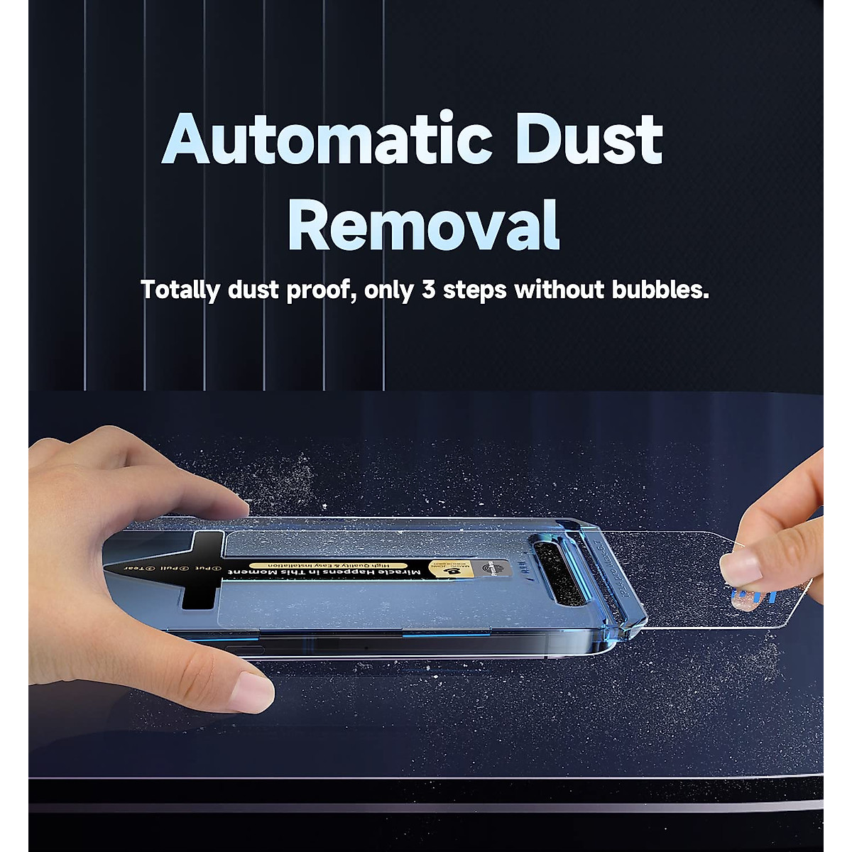 MAGIC JOHN 2 Pack for iPhone 13/14& iPhone 13 Pro 6.1 inch Tempered Glass Screen Protector, Auto Dust-Elimination, Bubble Free, HD Clear, Easy Installation