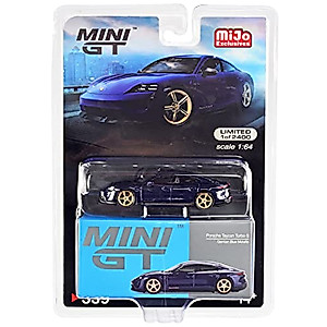 Truescale Miniatures Taycan Turbo S Gentian Blue Metallic Edition to 2400 Pieces Worldwide 1/64 Diecast Model Car by True Scale Miniatures MGT00339