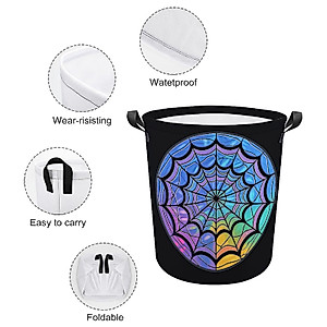 OBINAOBINA Spider Web Wednesday Large Laundry Basket Laundry Hamper Bag Washing Bin Collapsible Tall With Handles Travel Bathroom College, style