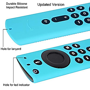Pinowu Remote Case for Fire TV Stick 4K Compatible with All-New 2nd Gen Alexa Voice Remote Control Cover (2 Pack: Turquoise and Purple)