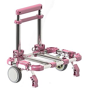 Shopping Trolley on Wheels Multi Function Shopping Cart Creative Folding Portable Luggage Cart Climbing Stairs Trailer Al Shock Absorption Elastic Storage Hand Trucks,B ,