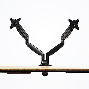 Fully Jarvis Dual Monitor Mounting Arm - fits up to 32" Computer Displays (Dual, Black)