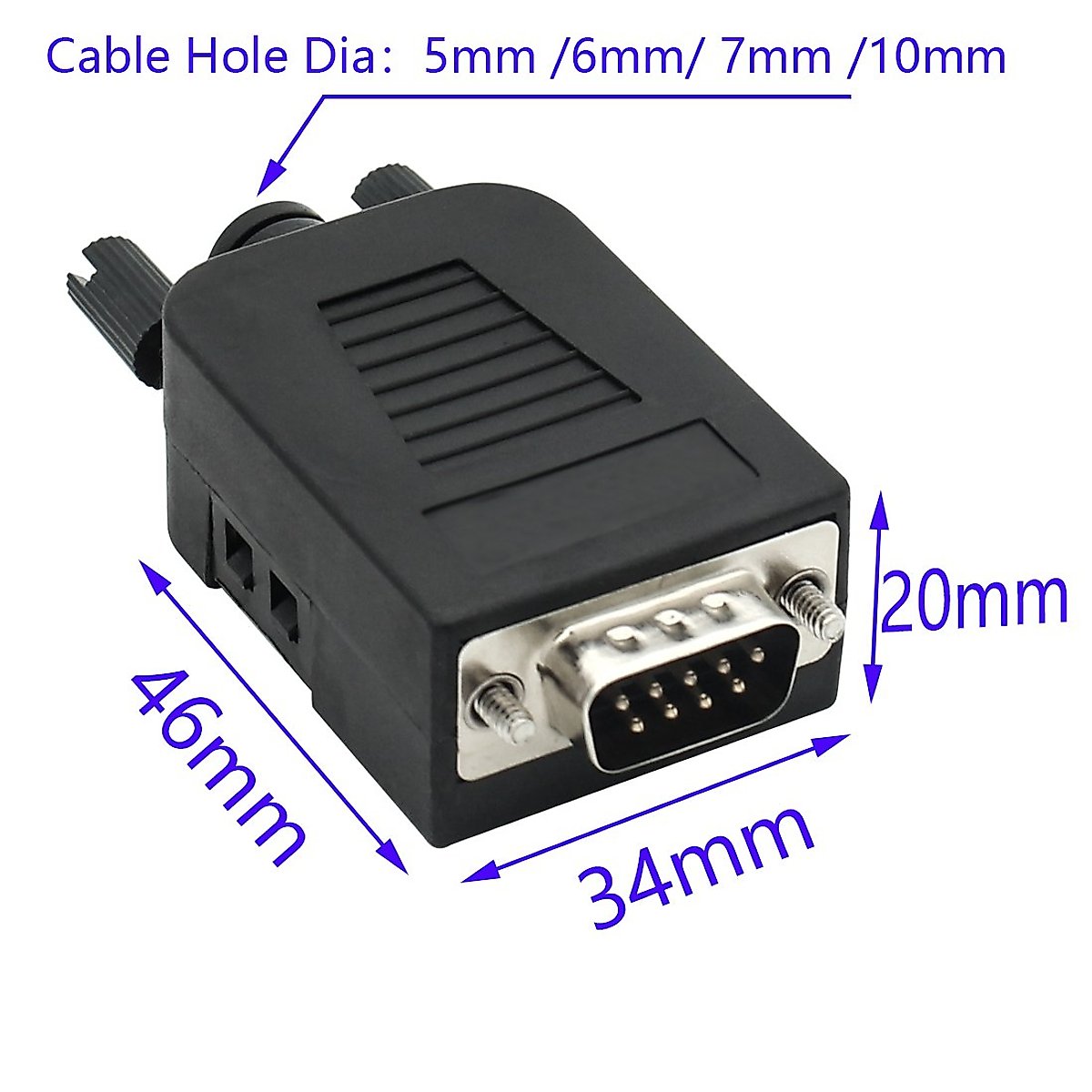 YIOVVOM DB9 Breakout Connector to Wiring Terminal RS232 D-SUB Male Serial Adapters Port Breakout Board Solder-Free Module with case(Female Serial Adapter)