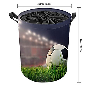 KURISOE soccer Laundry Hamper Boys Sport Theme Laundry Hamper Football Game Organizer Basket for Girl Bedroom, Bathroom, Dorm