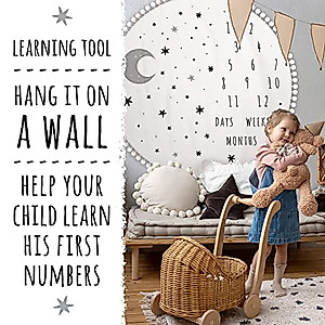 Houseware Homes Premium Baby Milestone Blanket for Boy Girl Super Soft Fleece Months Blankets Baby Shower Gender Neutral Gifts Photography Backdrop 43" x 43" space theme Baby Monthly Milestone Blanket