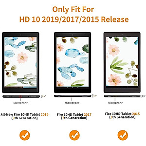 Case for All-New Fire HD 10 Tablet (7th/9th Generation,2017/2019 Release),with Adjustable Stand & Auto Wake/Sleep Feature Smart Protect Cover for Fire HD 10.1 inch - Sunflower and Black Cat