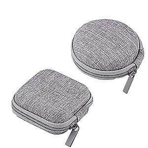 2 Pack Earphone Earbuds Headset Headphone Carrying Case Holder Mini Storage Organizer Box Container Coin Pouch Wallet for MP3,Bluetooth Ear Buds,USB Data Line Cables,Keys,Electronics Protective