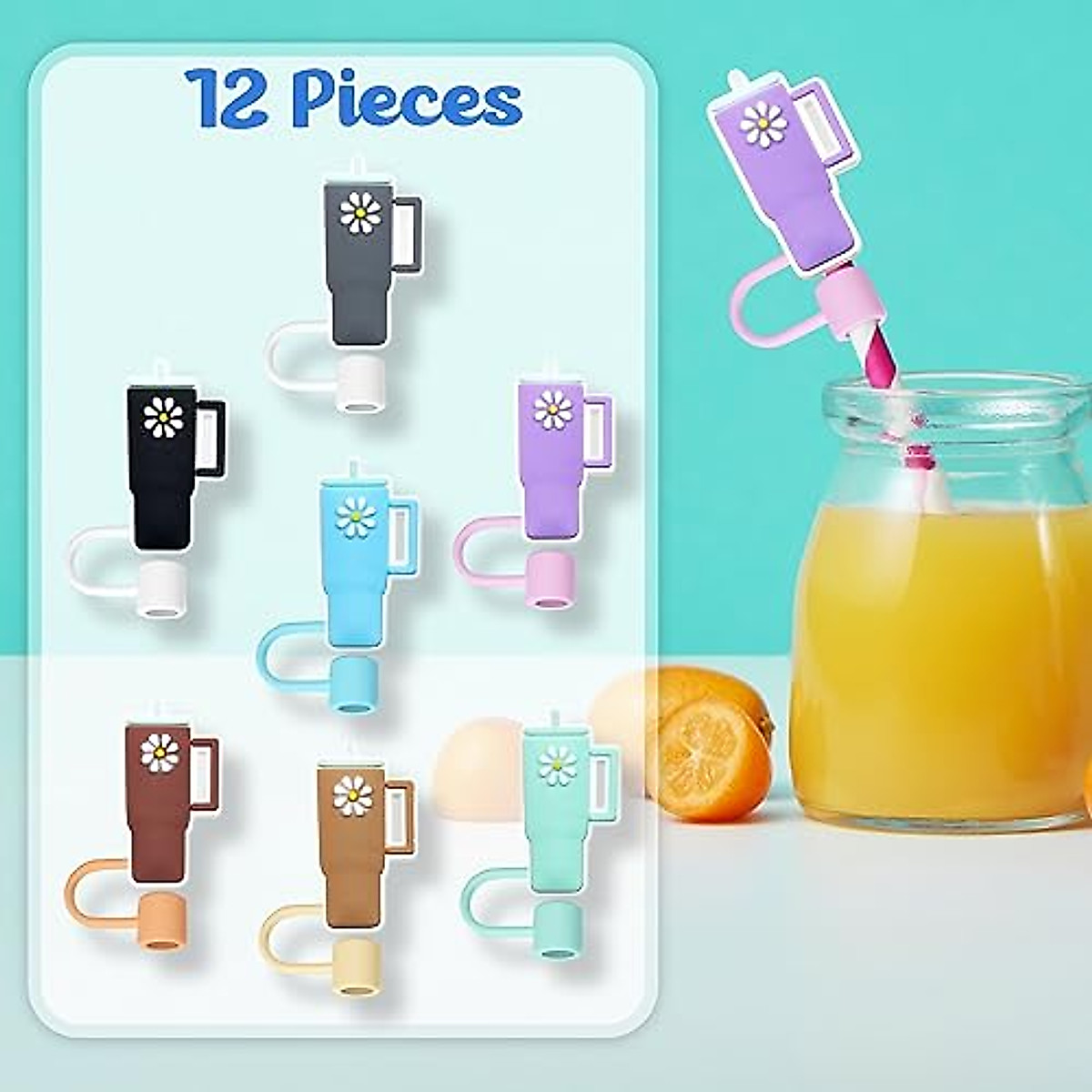 Stanley Straw Cover Cap for Stanley Cup, Reusable Straw Topper for Stanley 30&40 Oz Tumbler, Straw Tip Covers for Stanley Cups Accessories (7)