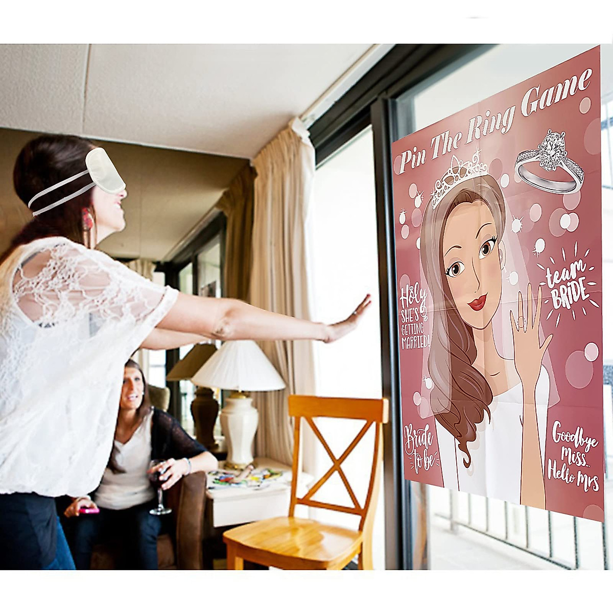 Bridal Shower Games, Pin The Ring On The Bride, Bridal Shower Engagement Wedding Shower Bachelorette Party Games 50 Guests