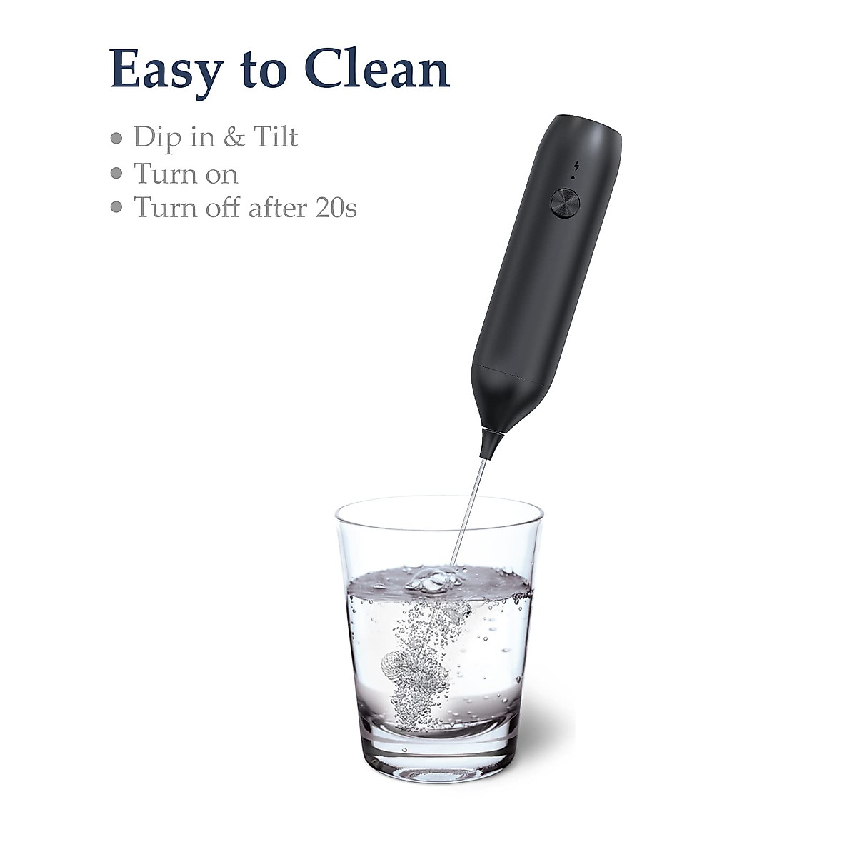 COKUNST Electric Milk Frother Handheld Rechargeable USB C, Powerful Milk Frother with Stand, Mini Drink Mixer Electric Handheld, Durable Whisk Coffee Milk Frother for Cappuccino, Latte, Hot Chocolate