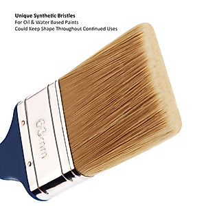 Genixart Multi Angle Adjustable Masonry Paint Brush, Stain Brushes for Fence & Wall Painting (3Pack Assorted Sizes)