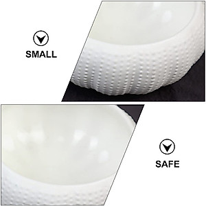 Hemoton Mini Seasoning Bowl Ceramic Sea Urchin Bowl Kitchen Dipping Dish Restuarant Supplies for Nuts Sauce Caviar Appetizer (White) Size L