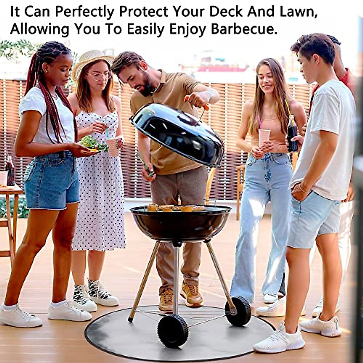 Fire Pit Mats for Under Fire Pit (40" Large) 3 Layers Premium Round Fire Pit Mat for Deck Fire Pit Mat Fire Pit Mats for Under Fire Pit Fireproof Mat Firepit Mats