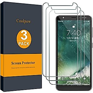Coolpow 【 3 Pack】 Designed for ZTE Gabb Z2 Screen Protector Tempered Glass Film,9H Hardness, Ultra HD, Scratch Resistant, Easy Install, Case Friendly