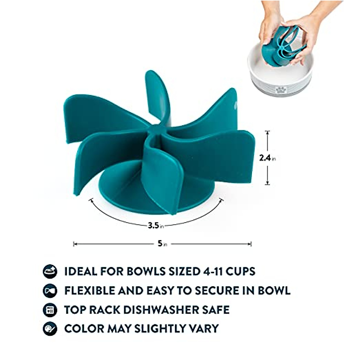 Our Pets Spiral Slow Feeder Insert Slow Feeder Dog Bowls | Turn a Dog Bowl or Dog Dish into a Dog Bowl Slow Feeder (Alternative to Dog Puzzle Feeder, Lick Mat, Dog Slow Feeder to Slow Down Eating
