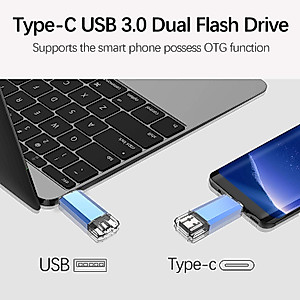 KOOTION USB C Flash Drive 64 GB 2 in 1 USB 3.0 + USB Type C Thumb Drive High Speed up to 90 MB/s Dual OTG Thumb Drive USB Stick for Samsung, Huawei, MacBook, Chromebook Pixel etc.