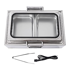 TOOL1SHOoo Buffet Server Food Warmer Electric Chafing Dish Food Warmer Pans Stainless Steel Electric Chafing Dish Buffet Food Warmer Chafing Dish Buffet Set