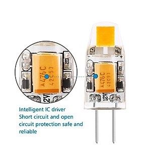 Lxcom Lighting G4 LED Bulb 1W 12V LED Light Bulb T3 10W Halogen Replacement Bulb G4 Bi-Pin Base Warm White 3000k No Flicker for Landscape Lighting,10 Pack