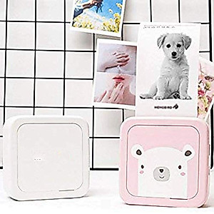 XWWDP Portable Pocket Printer Mini Bluetooth Wireless Thermal Sticker Receipt Printer Compatible Retro-Style Photos, Mini Life Assistant, Good Gift