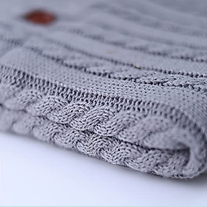 Jktown Newborn Baby Wrap Swaddle Blanket Knit Sleeping Bag Receiving Blankets Stroller Wrap for Baby(Grey) (0-6 Month), 27.56 x 15.75 in