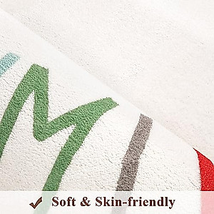 Topotdor Rainbow Round Kids Play Rug,Upside Down Alphabet Nursery Rug Extra Large Soft Crawling Play Mat for Children Toddlers Bedroom (47 inch, Multi Color)