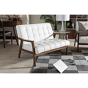 Baxton Studio Mid-Century Masterpieces Loveseat, White