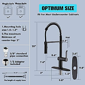 Touchless Pull Down Kitchen Faucet with Sprayer, APPASO Motion Sensor Activated Hands-Free Automatic Kitchen Faucet, Inducing Single Handle Smart Faucets for Kitchen Sink, Solid Brsss, Matte Balck