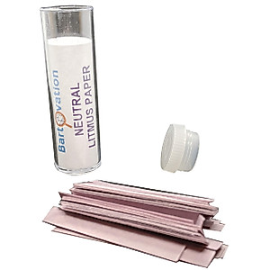 Neutral Litmus Paper [Vial of 100 Test Strips] for Acidity/Alkalinity Testing