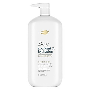Dove Conditioner Coconut & Hydration Pack of 4 for Dry Hair Conditioner with Coconut Oil, Jojoba Oil & Sweet Almond Oil 31 oz