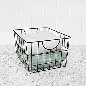 Spectrum Utility Wire Basket (Industrial Gray) - Storage Bin & Décor for Bathroom, Closet, Pantry, Under Sink, Toy, Shelf, Kitchen, Garage, & Nursery Organization