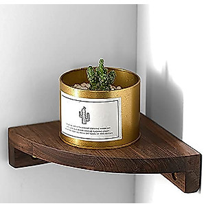 Lawei Set of 3 Wood Corner Shelf Wall Mount, Solid Wood Floating Corner Shelves Wall Hanging Corner Shelves for Display of Books, Small Plant, Photos, Wall Decor