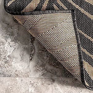 nuLOOM Kasia Areca Palm Indoor/Outdoor Area Rug, 8' x 10', Dark Grey