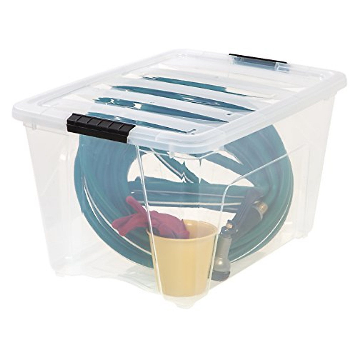 IRIS USA 588335, TB-56D, 53 Quart Storage Tote, 3 Pack, Clear, 3 Count