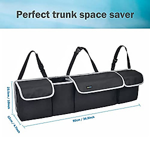 JOYSKY Car Trunk Organizer, Hanging Seat Back Storage Organizer with Large Pockets, Space-saving Backseat Car Organizer