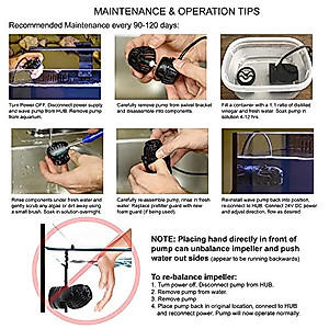 CURRENT Dual eFlux Aquarium Wave Pumps, 1,050gph - Includes 2 Wave Maker Water Circulation Pumps for Freshwater and Saltwater Fish Tanks - Multiple Adjustable Flow Modes - Wireless Remote Control